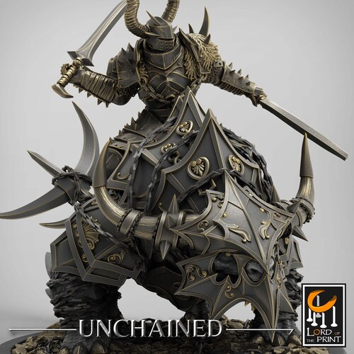 Chaos Knight on Armored Muscular Beast Oathbreaker Paladin - Etsy