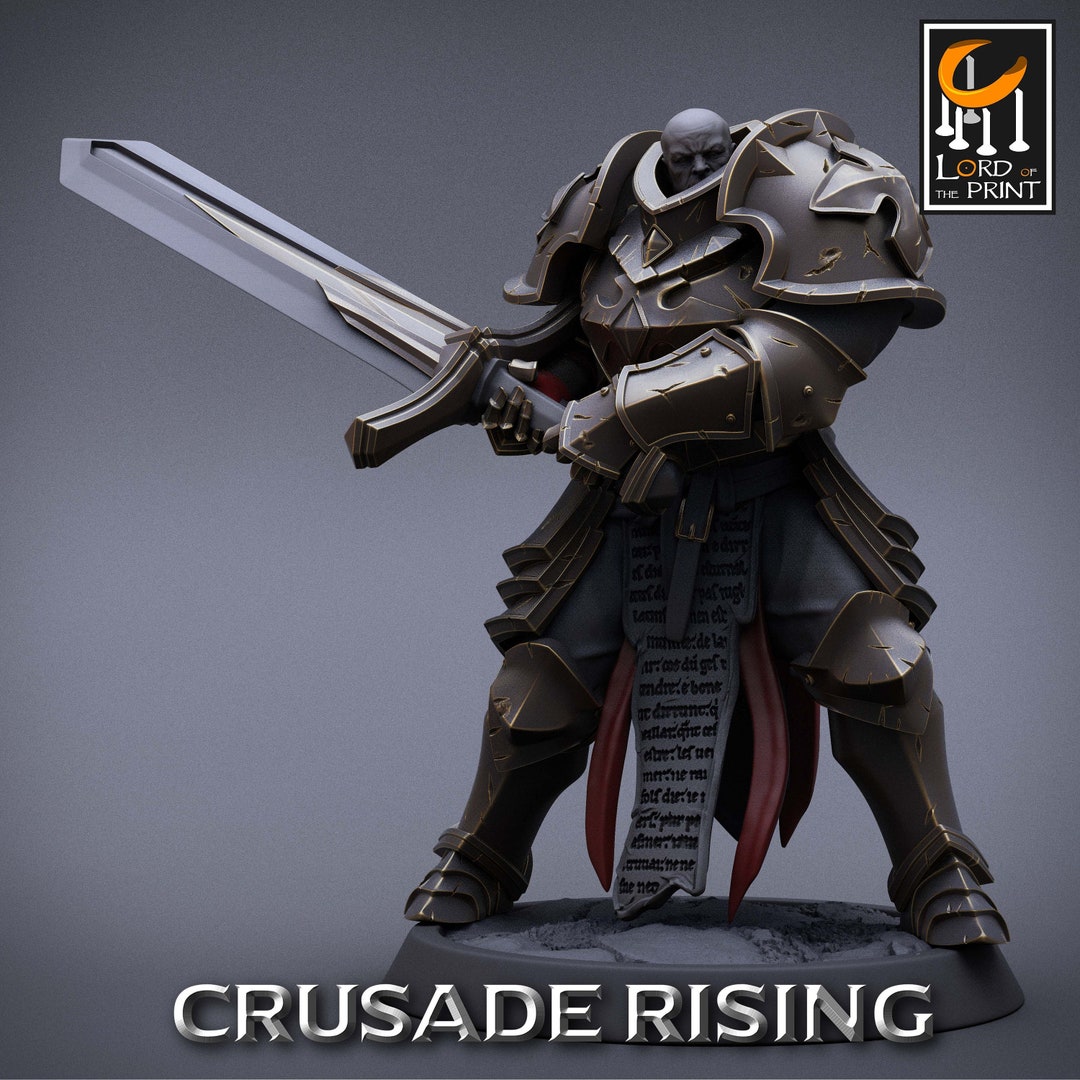 Paladin Knight Templar Unpainted Miniature | 5 Sizes /scales | Dungeons ...