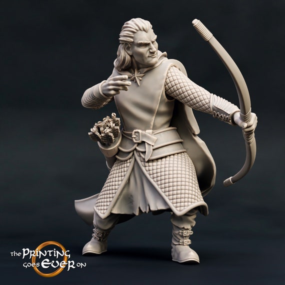 Human Ranger Fighter With Bow and Arrows Miniature 28mm - Etsy