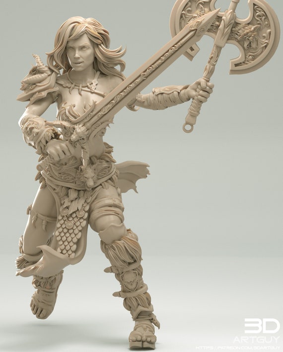 Pinup Female Barbarian Gladiator PC or NPC 28mm 32mm Scales - Etsy