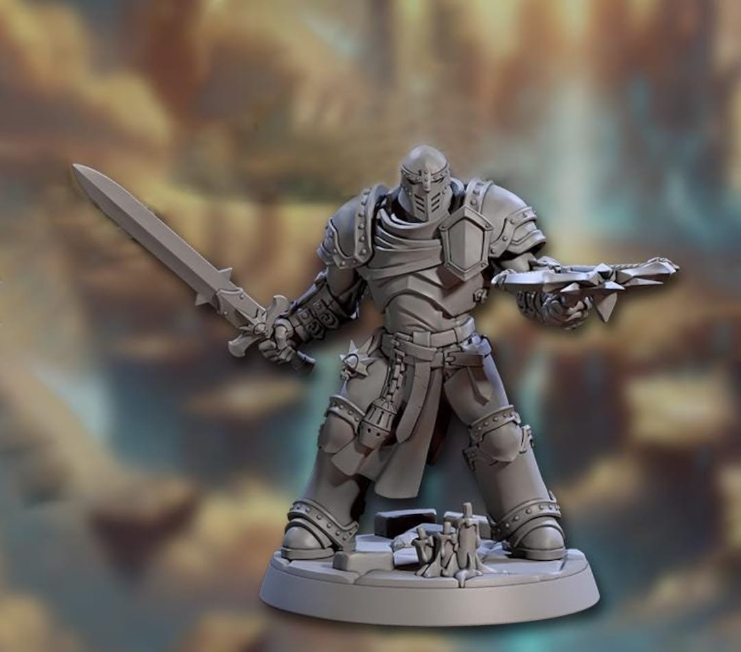 Human Knight Fighter Crossbow Expert | 28mm,32mm,54mm,75mm,100mm Scale ...