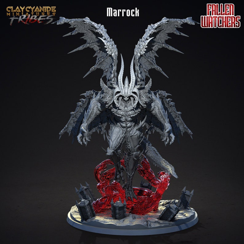 Marrock Demon Fallen | 28mm,32 Mm Scales| 75mm, 100mm Bases | Resin ...