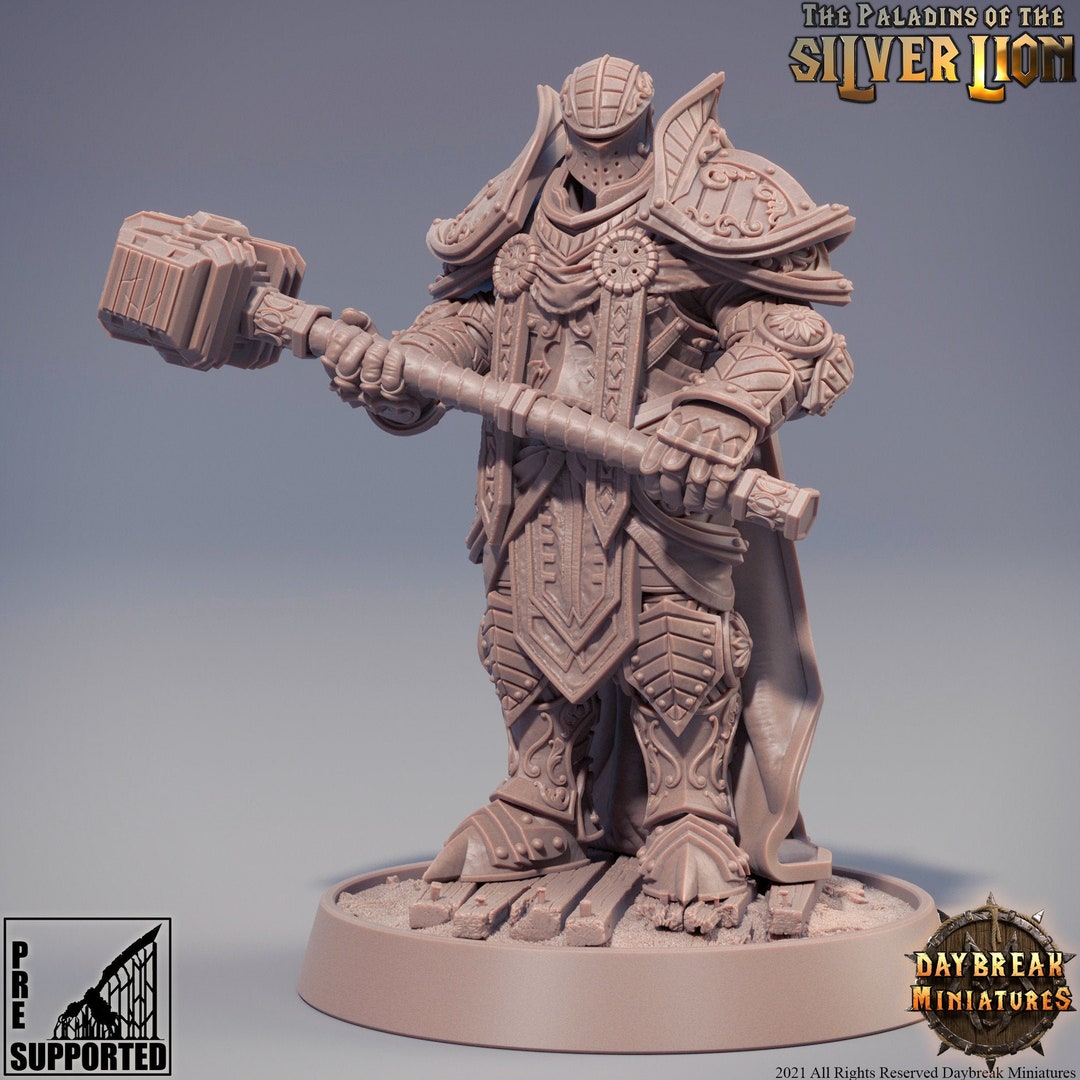 Knight Templar Paladin Miniature | Heavy Armor Warrior | Dnd Pathfinder ...