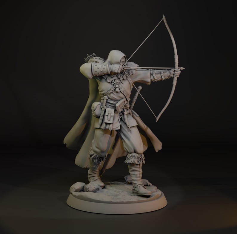 Human Ranger Fighter Shooting Bow, Paintedornot Original Design ...