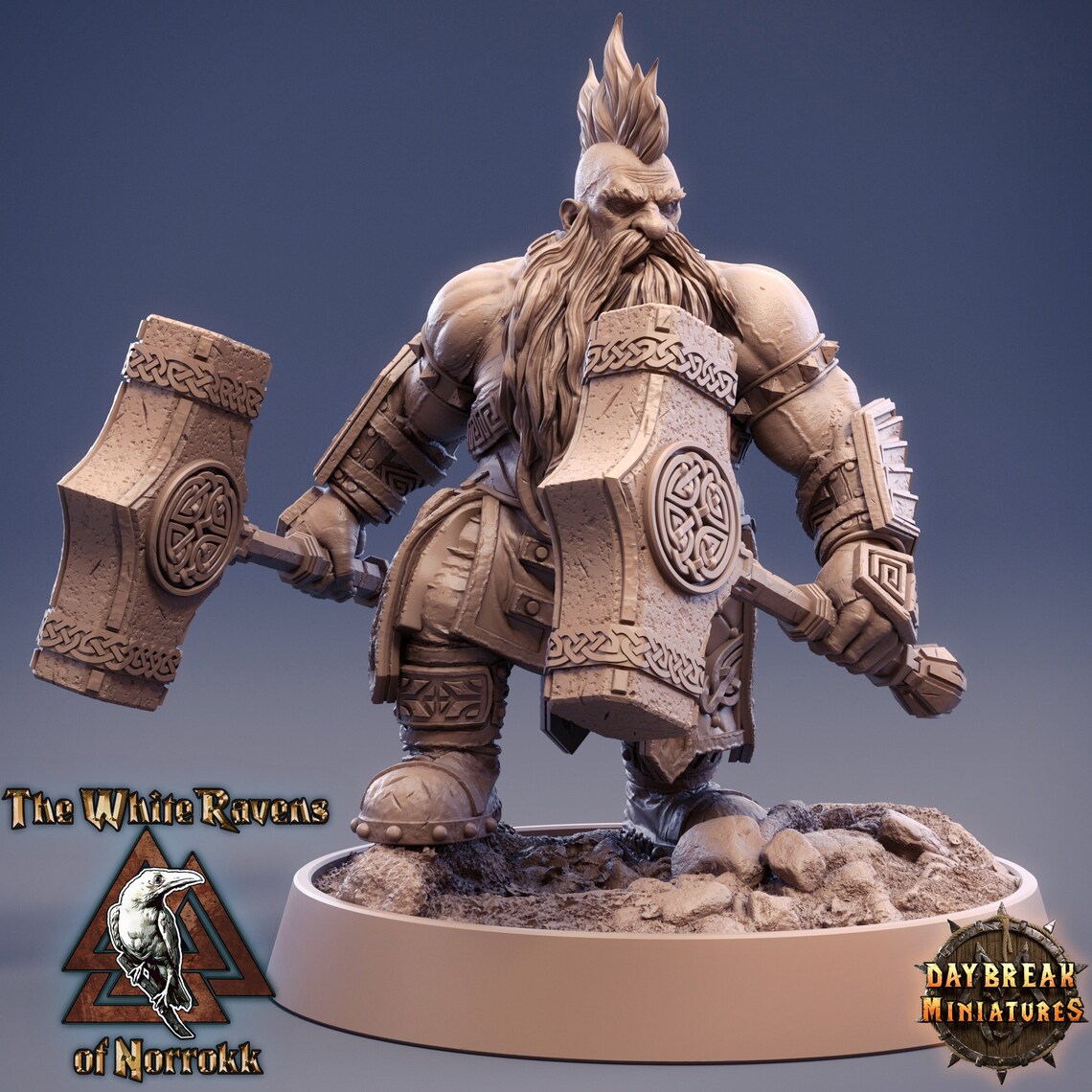 Dwarf Fighter Two Hammers Fighting Style Dungeons and - Etsy