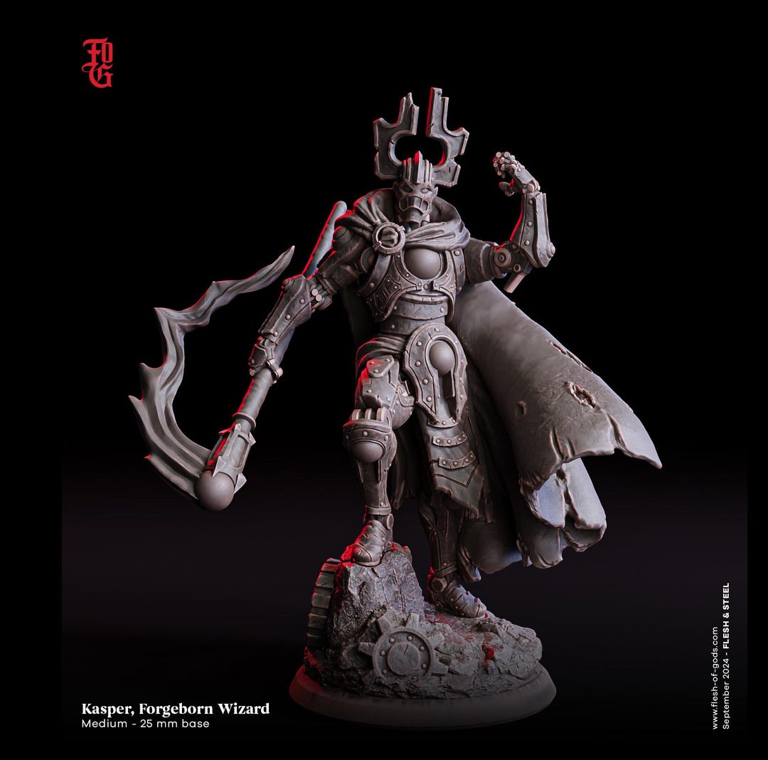 Warforged Wizard, Sorcerer, Warlock | 5 Sizes Scale Resin Miniature | D ...