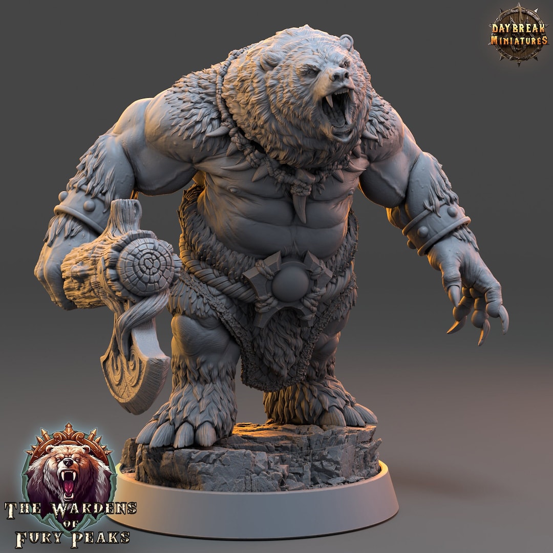 Bearfolk Werebear With Axe Humanoid | Scales: 4 Sizes | D&D 5e Megaboss ...