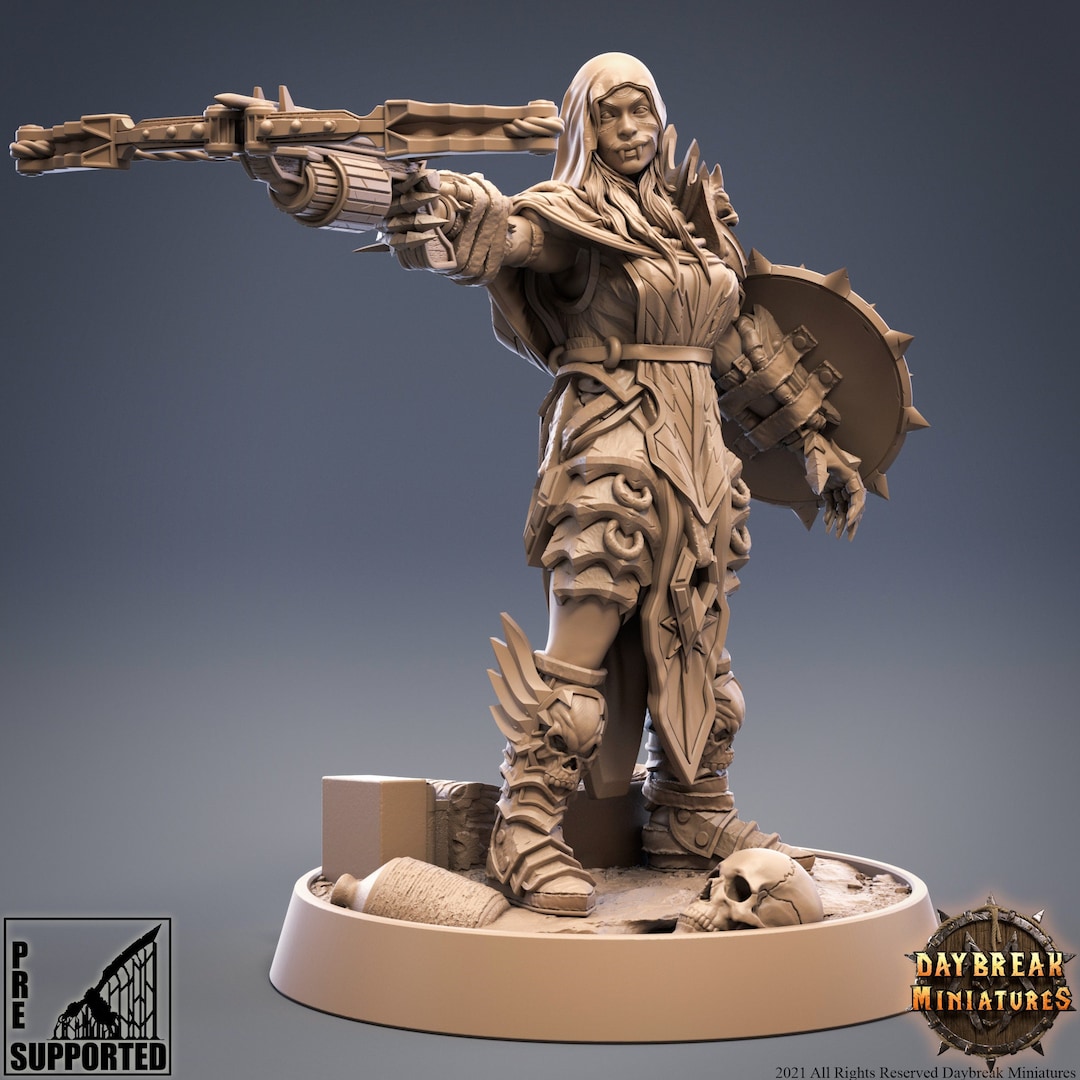 Female Vampire Warrior Crossbow and Shield 28mm, 32mm, 75mm Scale ...