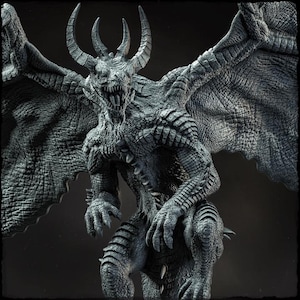 Chromatic Dragon (4 Sizes) D&D Miniature | 230mm Height, 220mm Wing ...