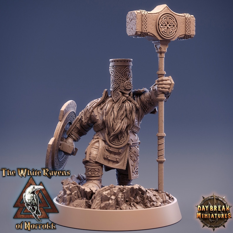 Dwarf Fighter Cleric of Tempus |dungeons 5 Sizes /scale|pathfinder Mini ...