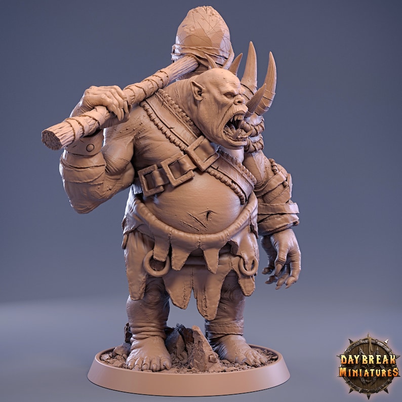 Ogre With Mace | 28mm & 32mm Scale | 73mm Tall | Dnd | Pathfinder Oger ...