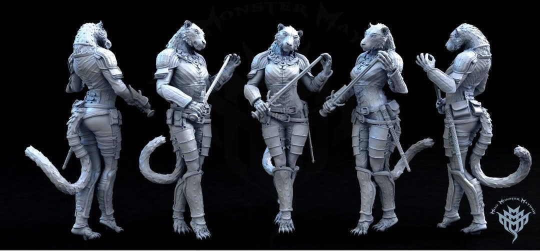 Female Tabaxi Fighter, Druid, Wizard, Cleric- Werepanther, Werecat ...