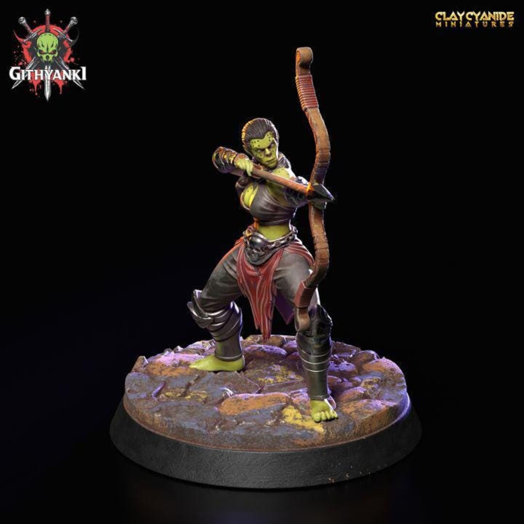 Female Astral Fighter With Bow | UNPAINTED Resin Miniature | 5 Sizes ...