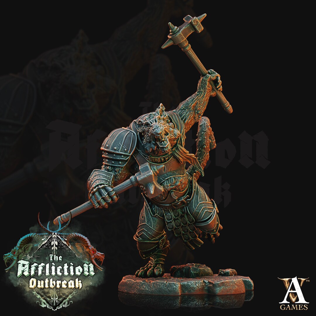Wererat in Heavy Armor | Resin Miniature | 28mm | 32mm | Pathfinder ...