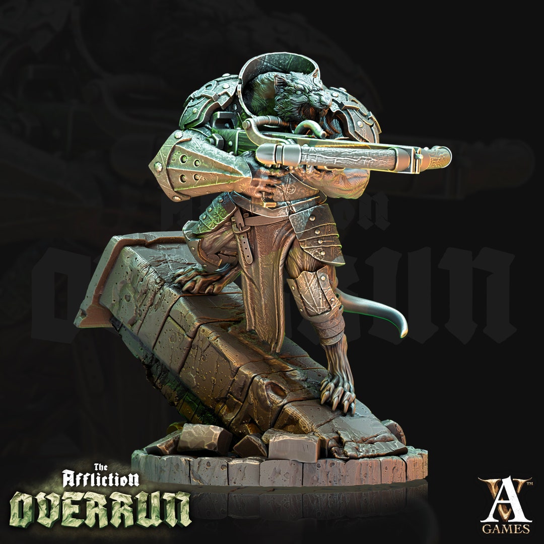 Wererat Crossbow Expert Resin Miniature Dungeons and Dragons 28mm,32mm ...