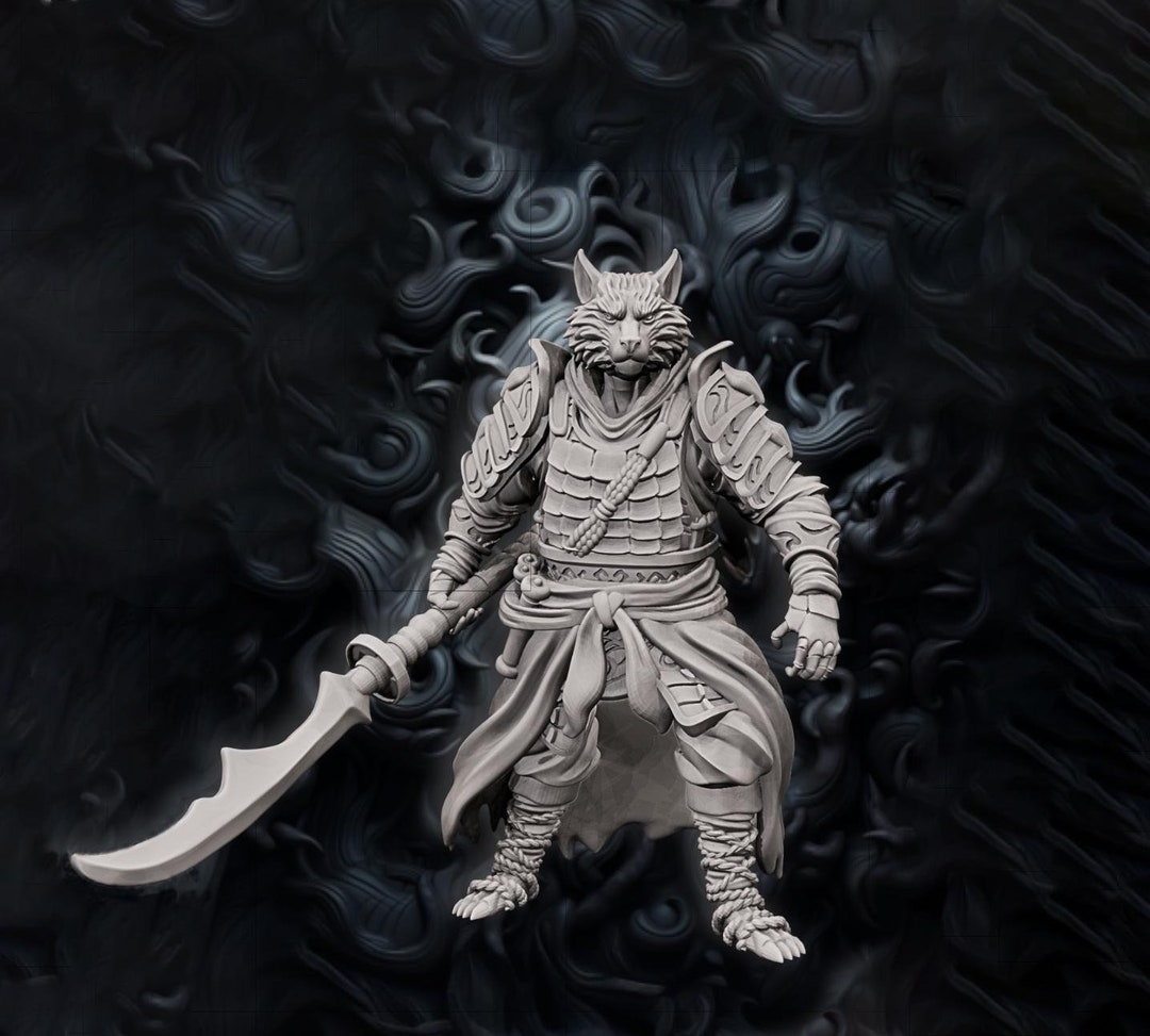 Werefox Fighter Samurai, Fox Folk, Kitsune | Dnd Miniature 5 Sizes ...
