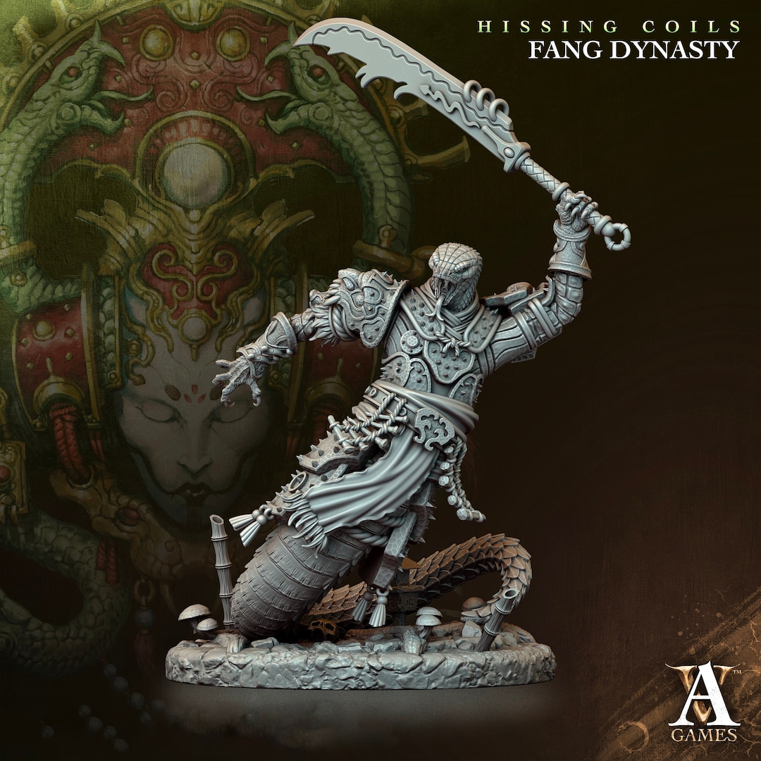 Yuan-ti Halfblood Malison D&D 5e | 28mm, 32mm,54mm,75mm,100mm Scales ...