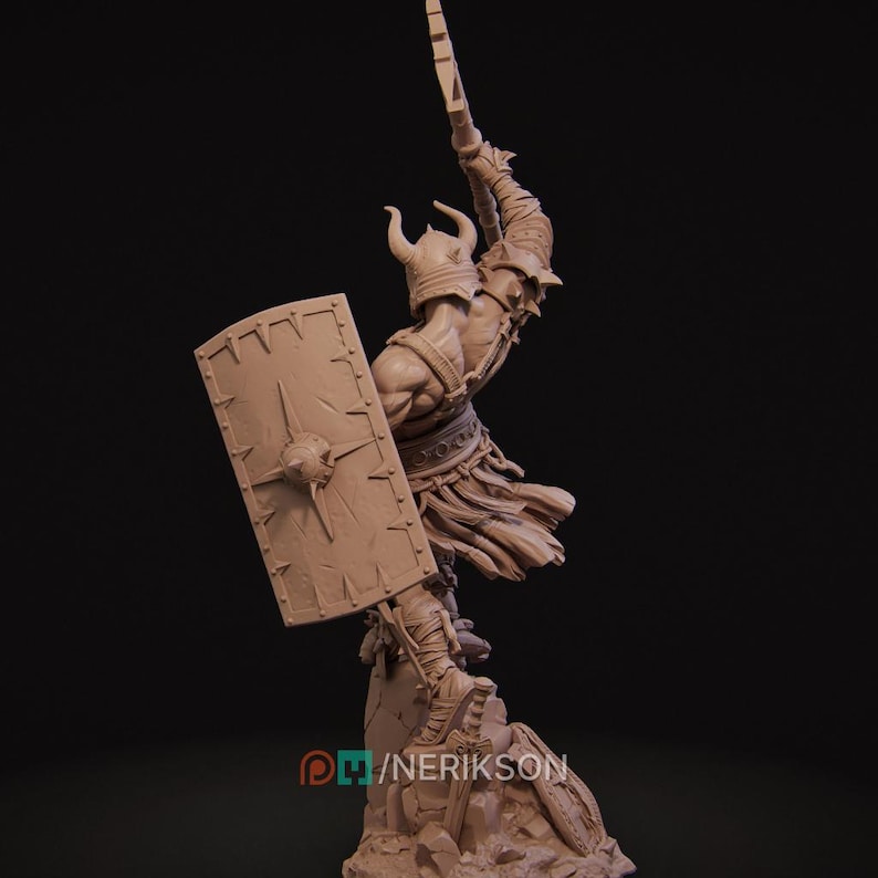 Human Barbarian With 2-handed Axe PC / NPC Unpainted Mini|5 Sizes ...