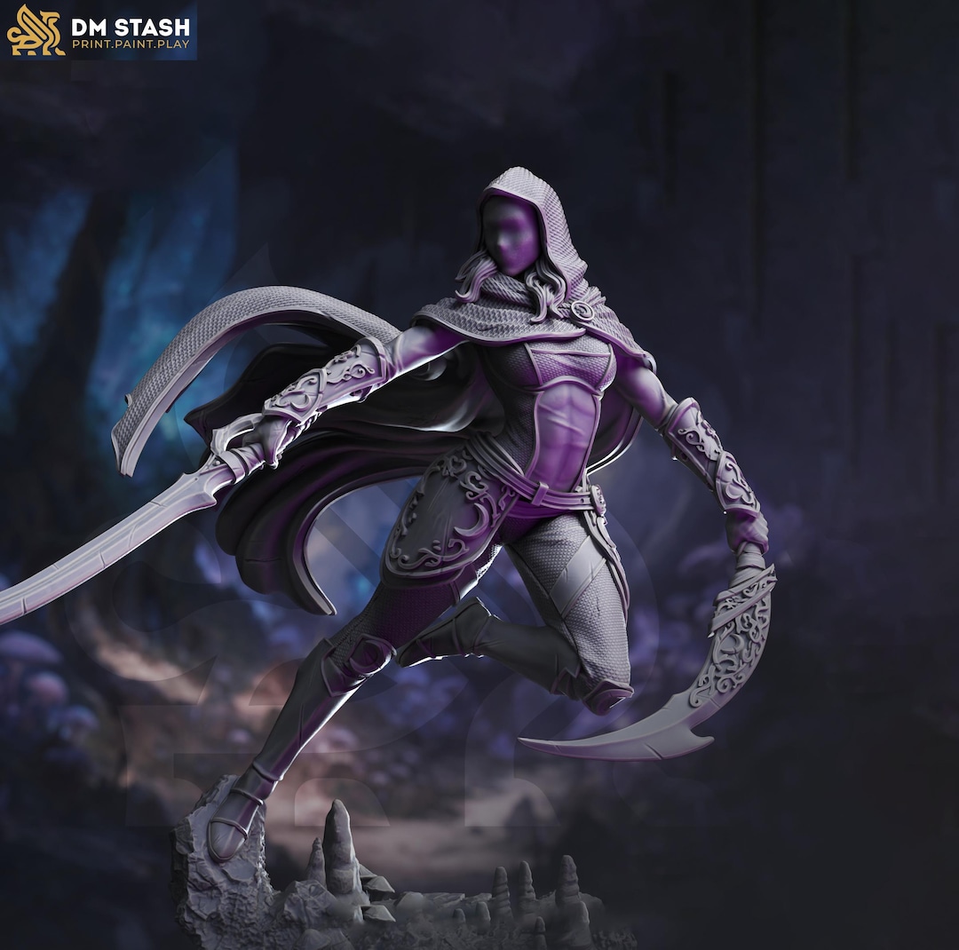 Human Female Assassin, Rogue, Thief PC NPC Unpainted Mini | 5 Sizes ...
