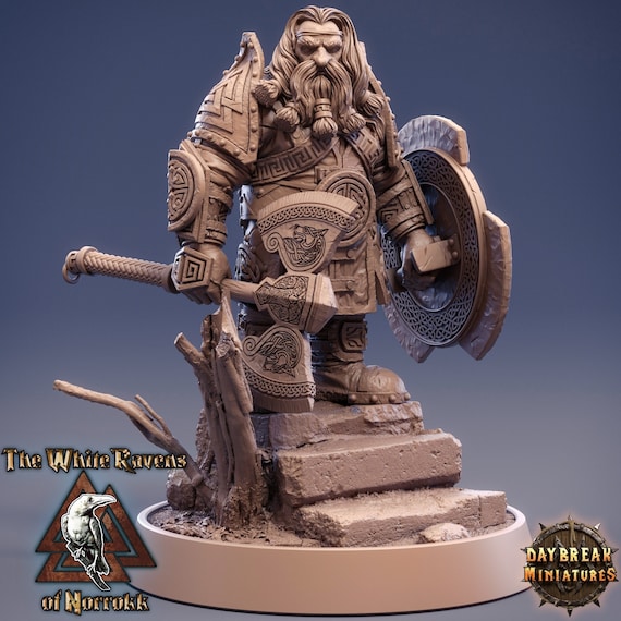 Toys & Games Miniature Toys CastnPlay Medium DnD Mini Dwarven Paladin ...