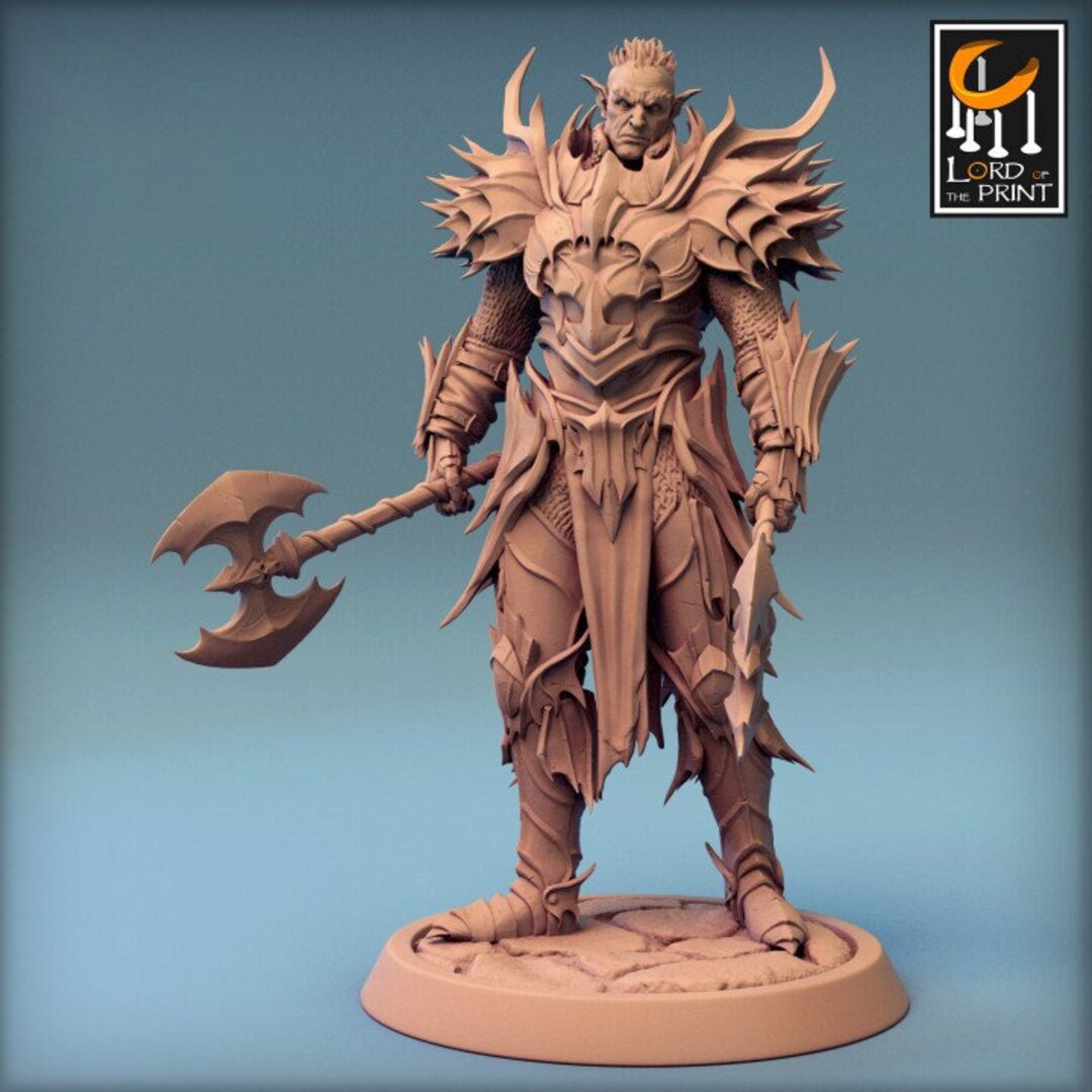 Dark Elf Fighter, Vampire Lord, Eladrin Unpainted Miniature | 5 Sizes ...