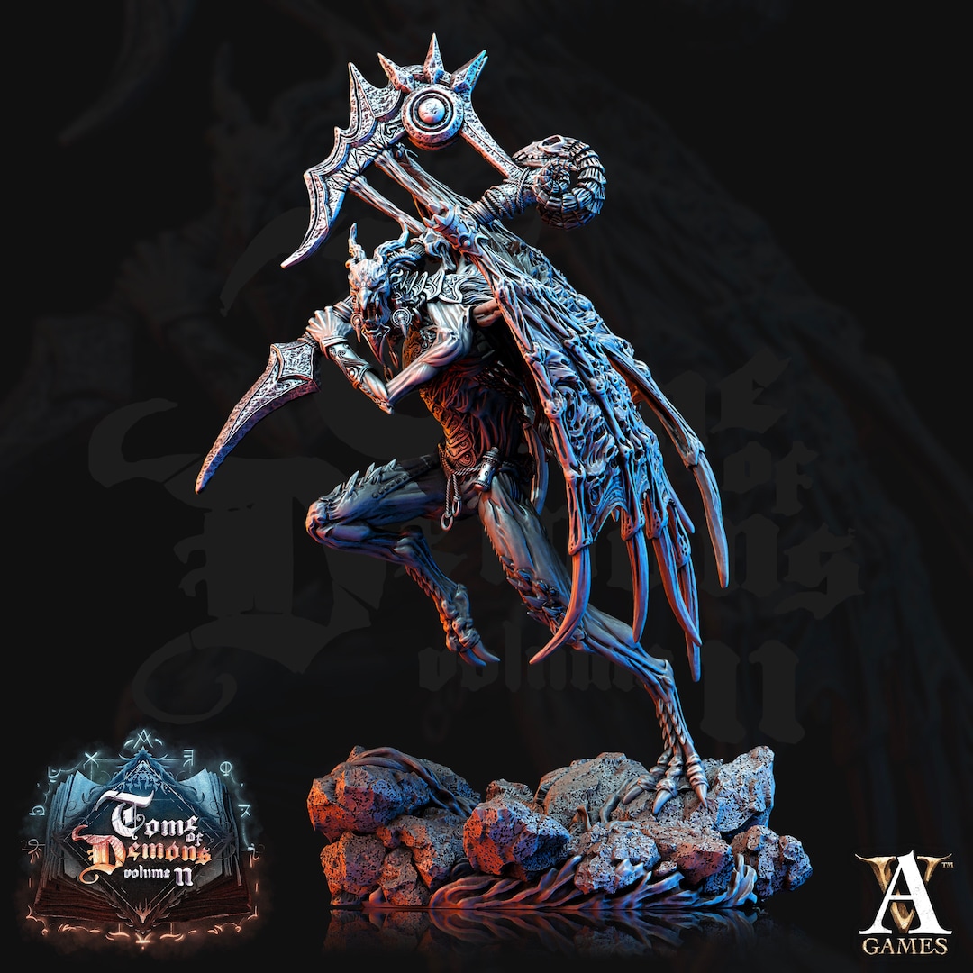 Tanar'ri Vrok Demon - Horned Devil | 90mm Tall | 28mm, 32mm, 75mm Scale ...