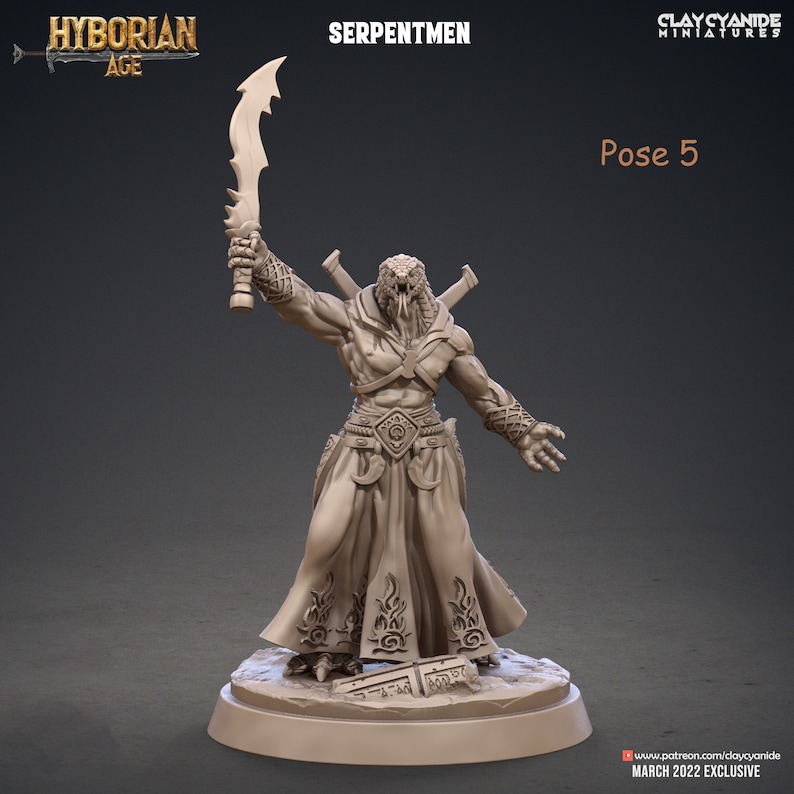 Yuan-ti Abomination Pureblood, Serpentfolk, Serpent-men | 3 Sizes ...