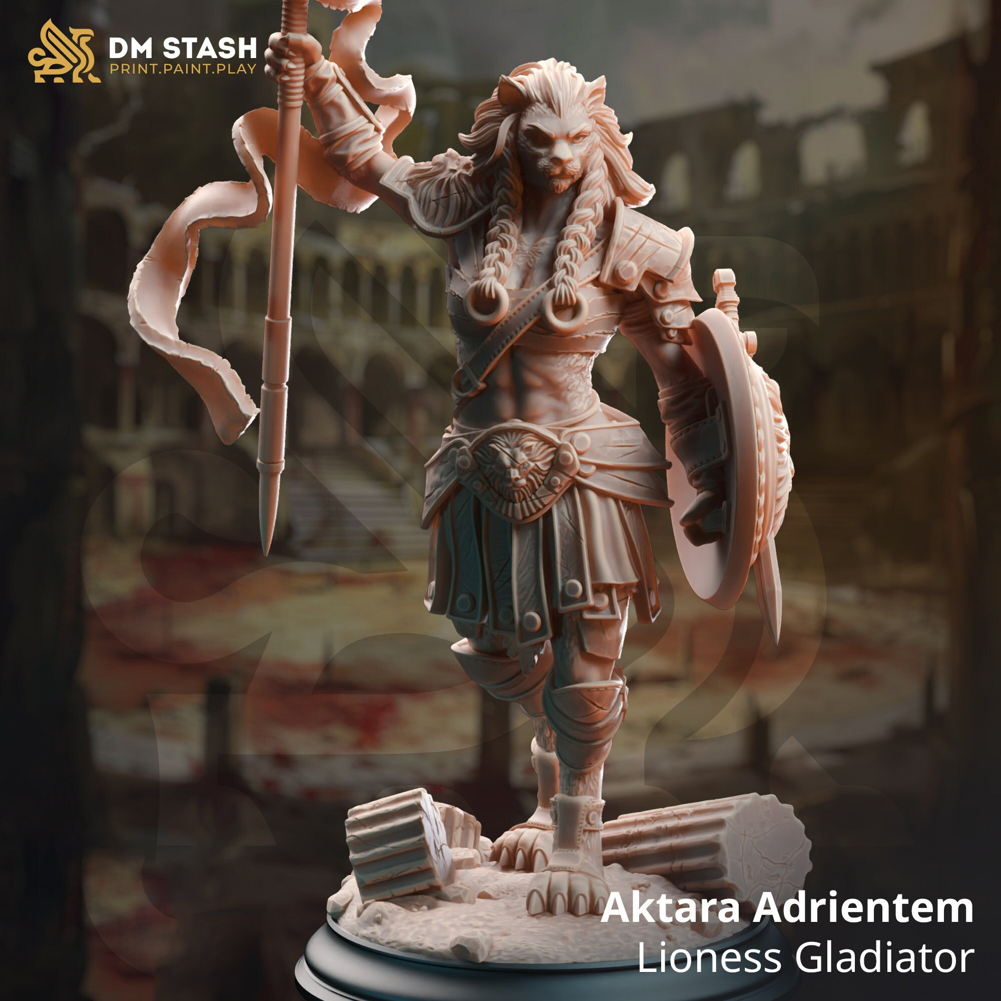 Female Leonin Lionfolk Tabaxi Fighter Ranger Unpainted | 5 Sizes /scale ...