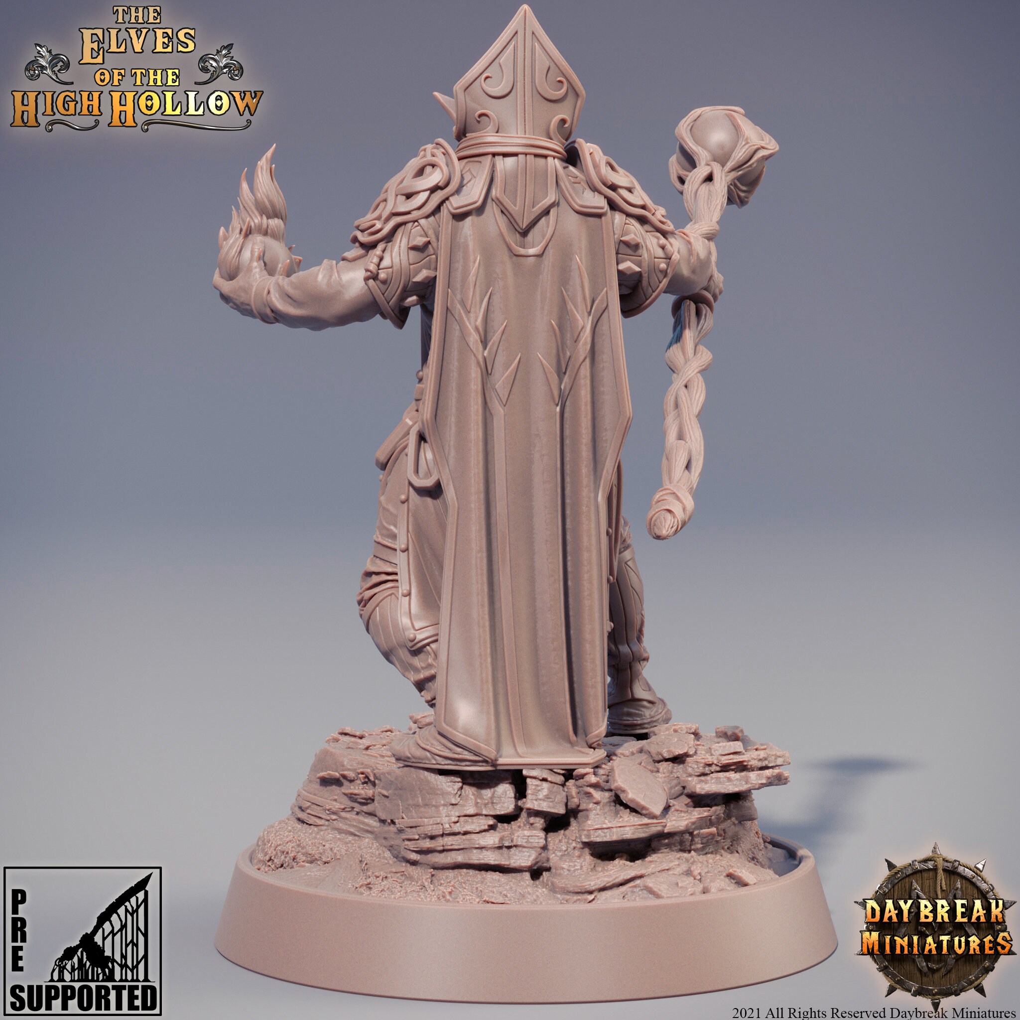 Wood Elf Wizard Elf Druid Miniature 28mm Scale 32mm - Etsy