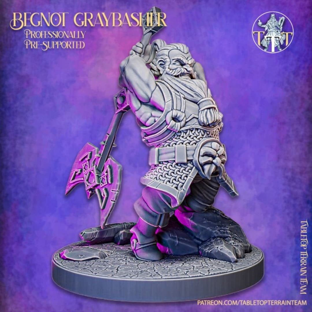 Dwarf Fighter Paladin Great Axe | Dungeons and Dragons Resin Figure ...