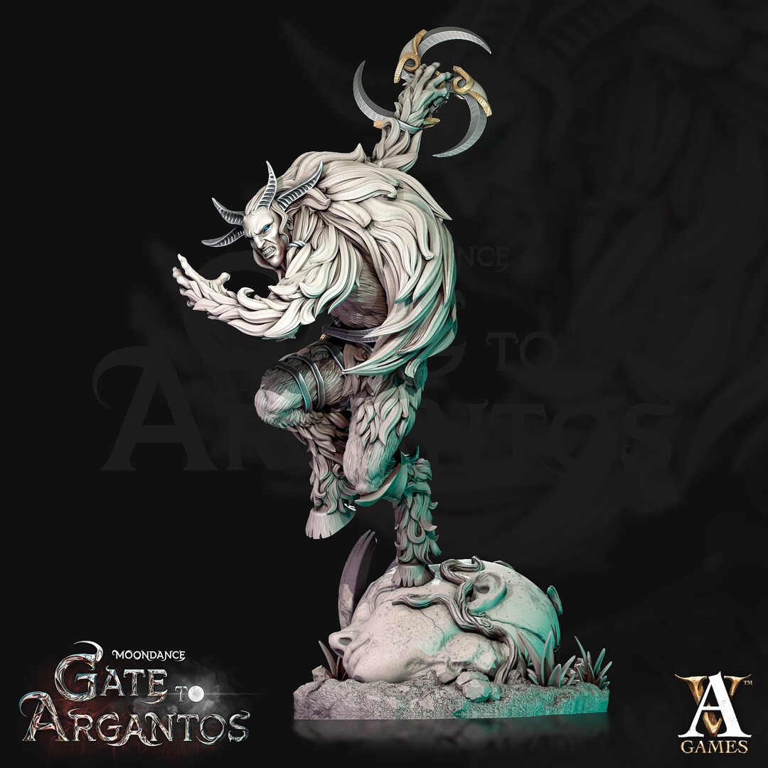 Satyr Warrior Hunter, Goat-man PC NPC Fey Miniature | 28mm, 32mm, 75mm ...