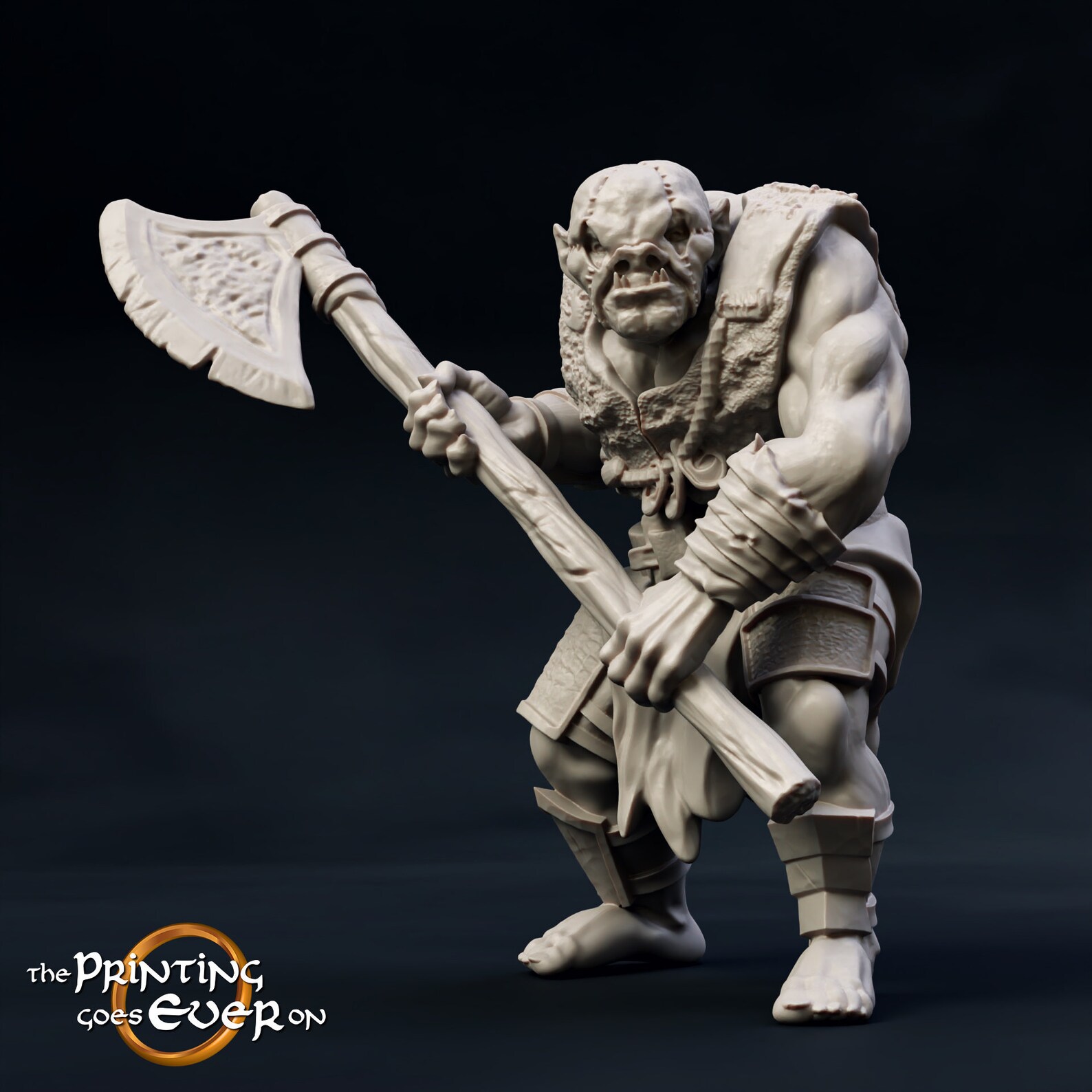 Orc Fighter Miniature 28mm Scale 32mm Scale Pathfinder - Etsy