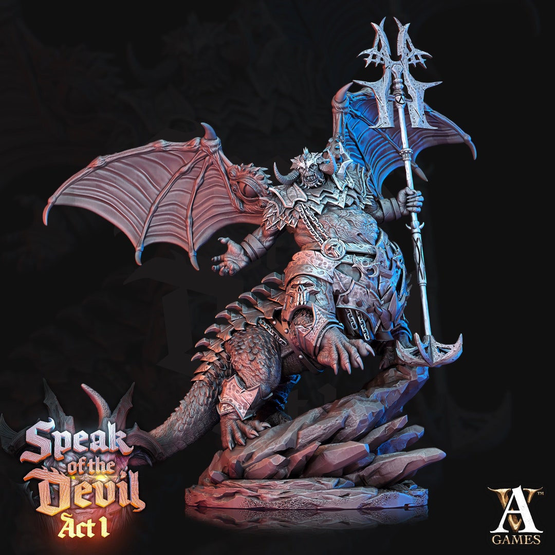 Demon Ogre Daemon Devil | 105mm Tall | 28mm/ 32mm Scale (large and Huge ...