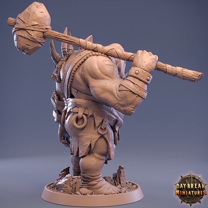Ogre With Mace | 28mm & 32mm Scale | 73mm Tall | Dnd | Pathfinder Oger ...