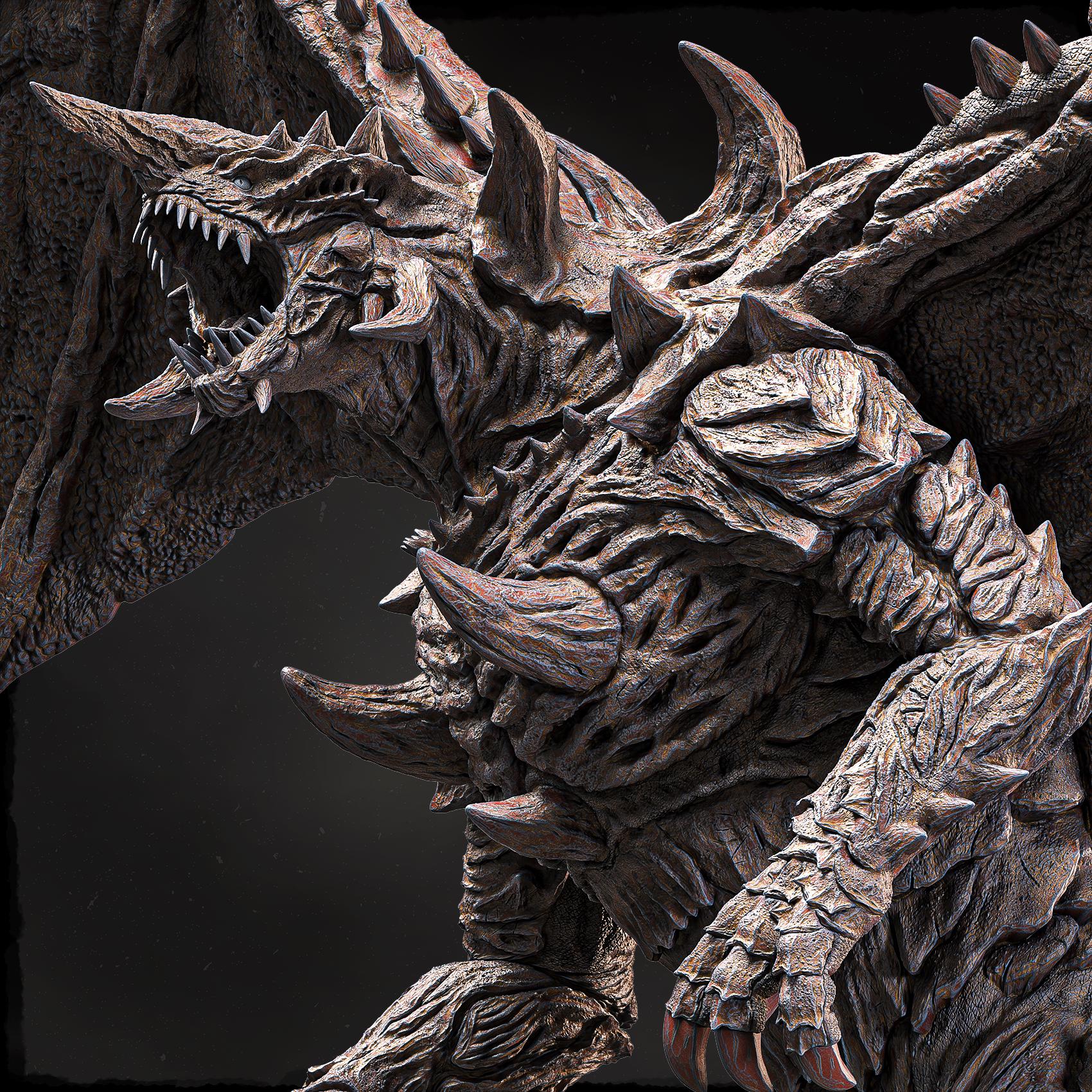 Winged Behemoth, Tarrasque (5 Sizes) D&D Miniature | 156mm Height ...