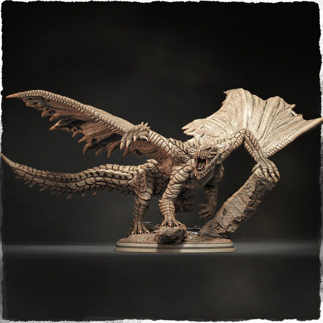 North American Dragon (4 Sizes) D&D Miniature | 220mm Long, 235mm Wing ...