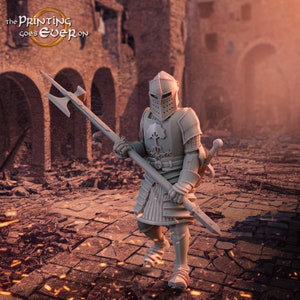 Paladins Fighters in Full Plate Mail D&D 5e Miniatures Halberds Sword ...