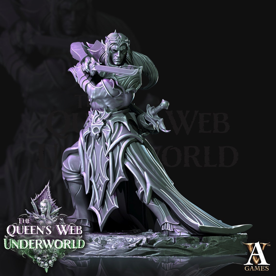 Dark Elf Drow Fighter | 5 Sizes /scales | Dnd 5e Miniature | Baenere ...