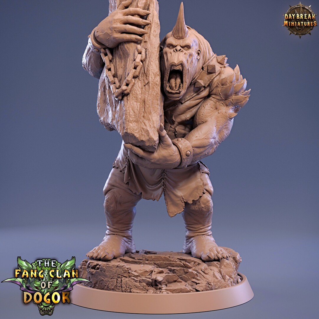 Oger, Troll Unpainted Mini | 28mm & 32mm Scale 75mm,100mm Tall ...