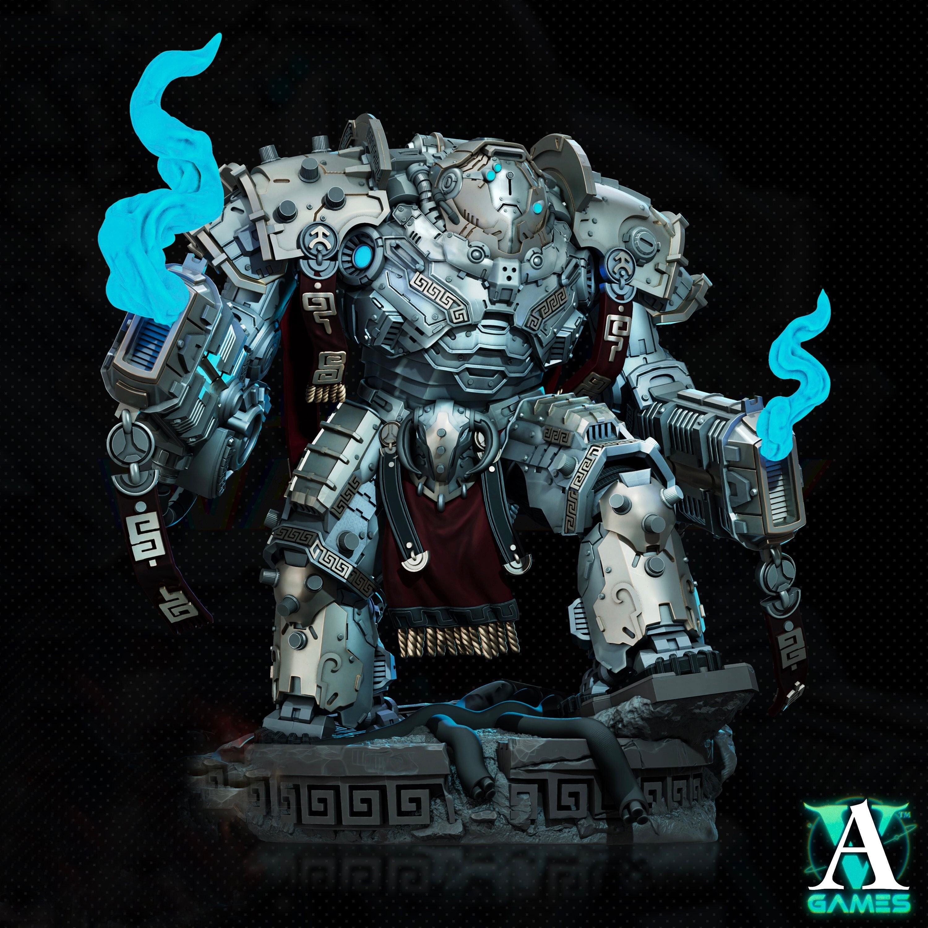 Heavy Battle Mech Miniature | Armored War Suit | Unpainted Resin 32mm ...