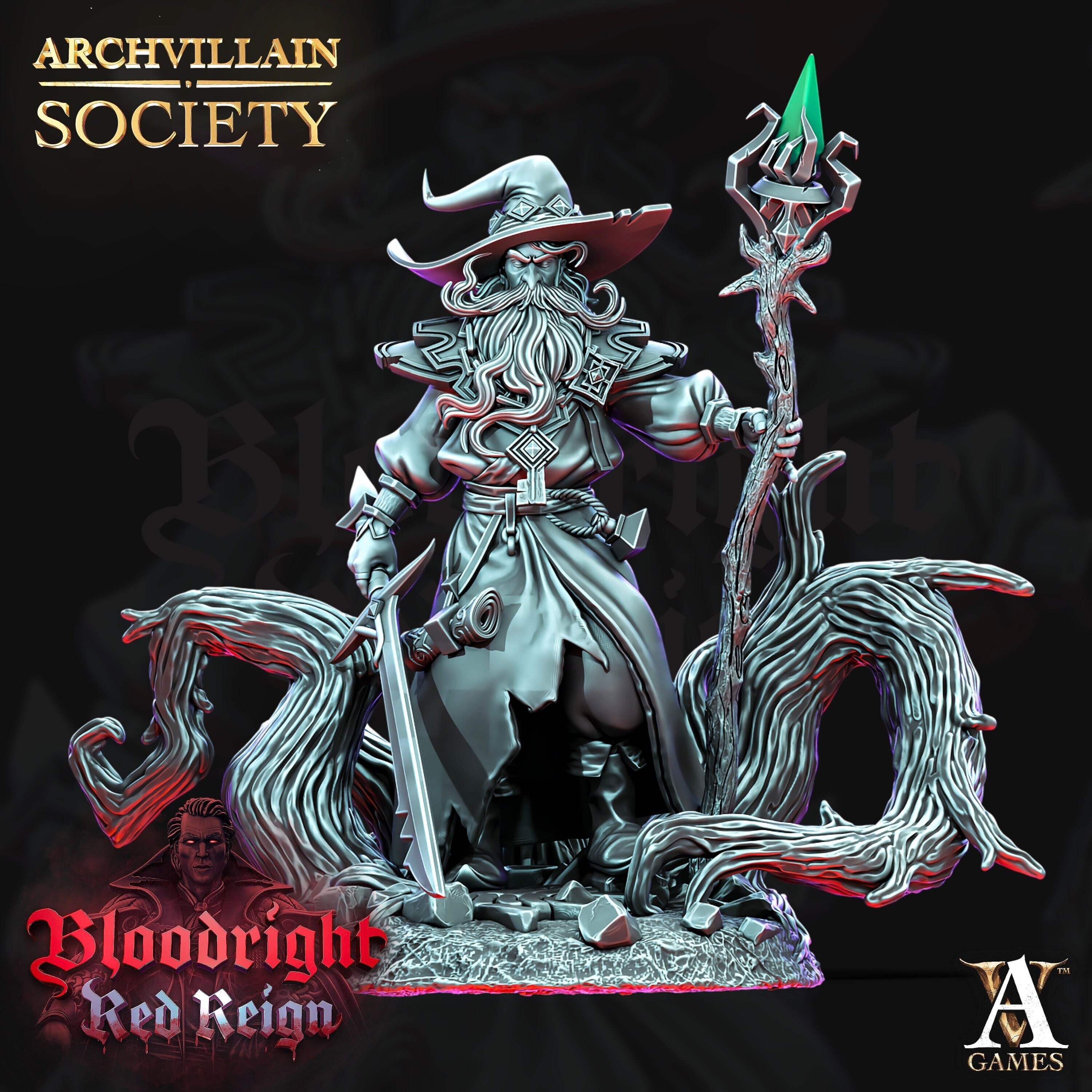 Human Male Wizard Druid- Arcane Miniature | 3 Sizes /scales | Dnd ...