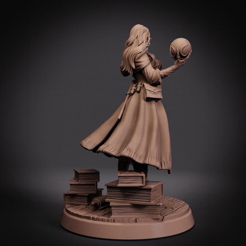 Female Wizard Miniature | Diviner Mage With Orb | Resin 28mm 32mm 54mm ...