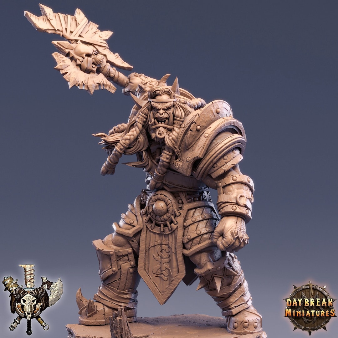 Orc War Chief | Orc Fighter Warrior Barbarian Battle Axe|scales: 28mm ...