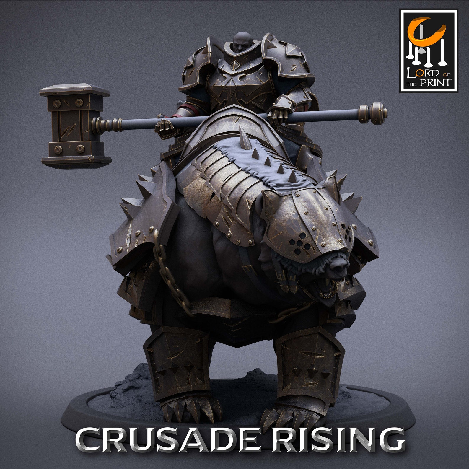 Paladin Knight Templar on Armored Giant Bear, Fighter Cavalier PC NPC ...