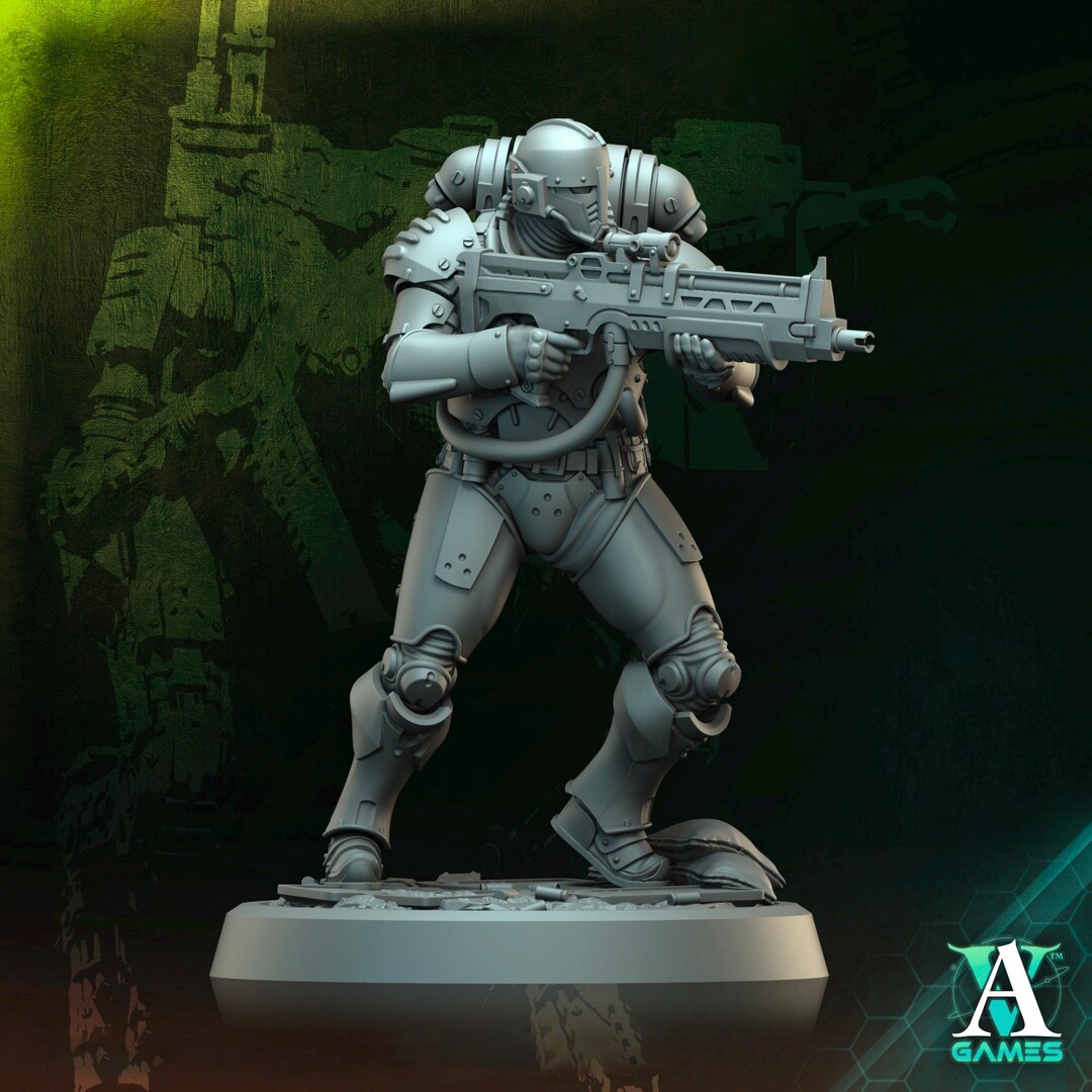 Sci-fi Miniature Space Soldier Argo Commando | 28mm,32mm Scales & 54mm ...