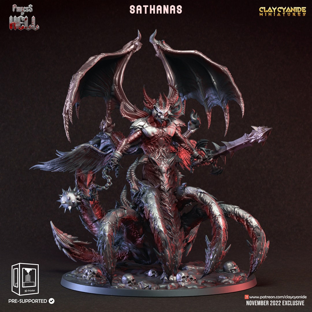 Greater Demon Lord - Archdevil Resin Miniature|125mm TALL , 60mm, 80mm ...