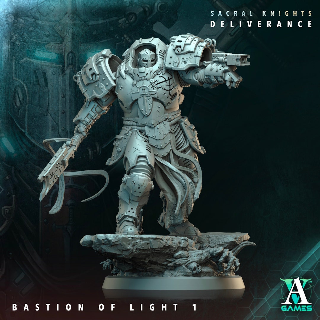Sci-fi Miniature Space Knight, Bastion of Light 28mm,32mm, 54mm, 75mm ...
