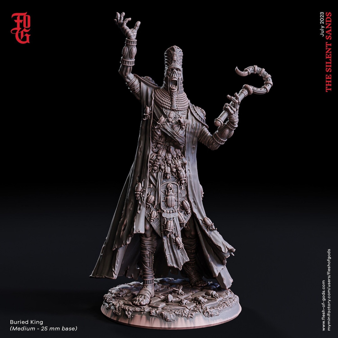 Mummy Lord Undead Monster Miniature | 28mm,32mm,54mm,75mm,100mm Scale ...