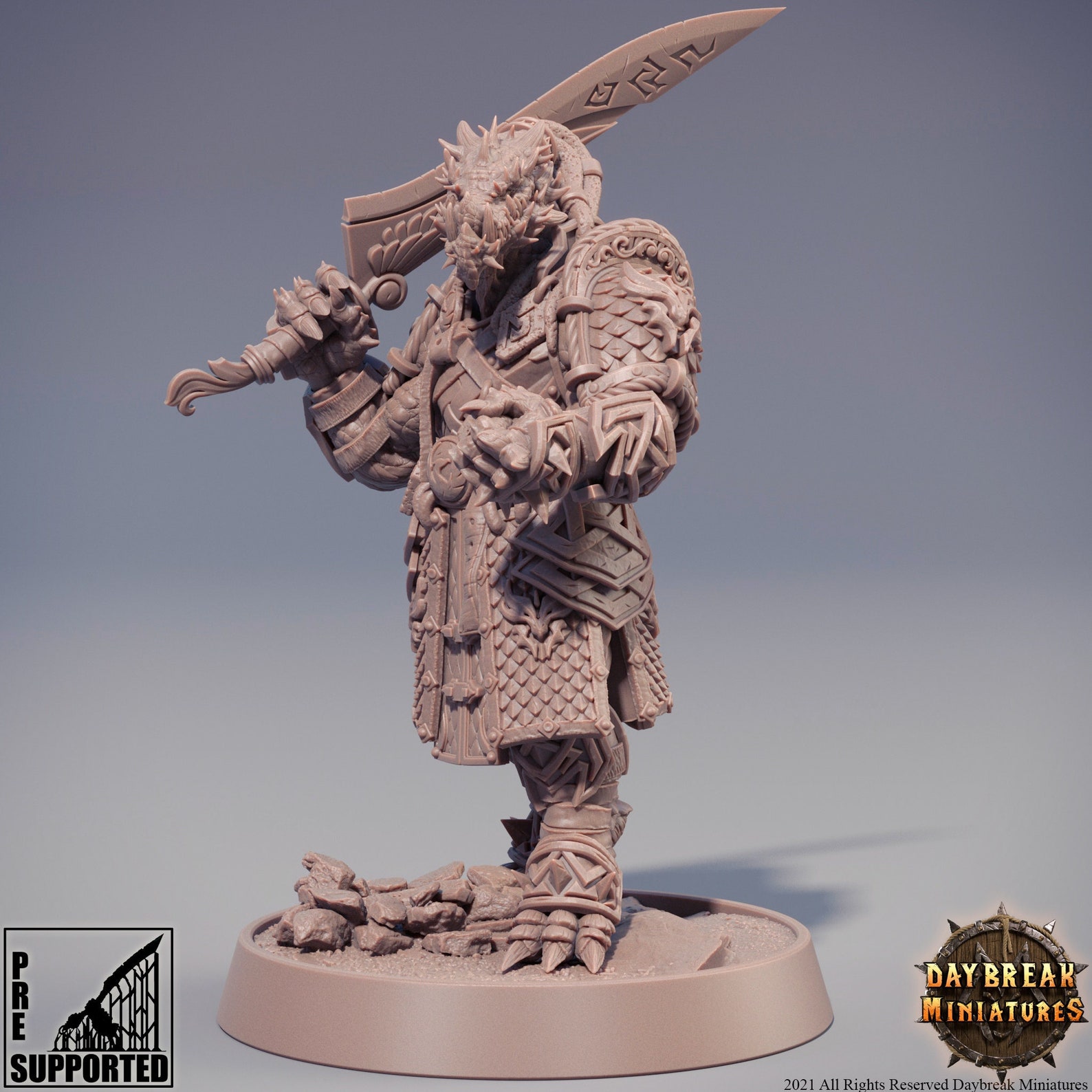 Dragonborn Fighter Dnd Miniature 28mm 32mm 75mm Scale - Etsy
