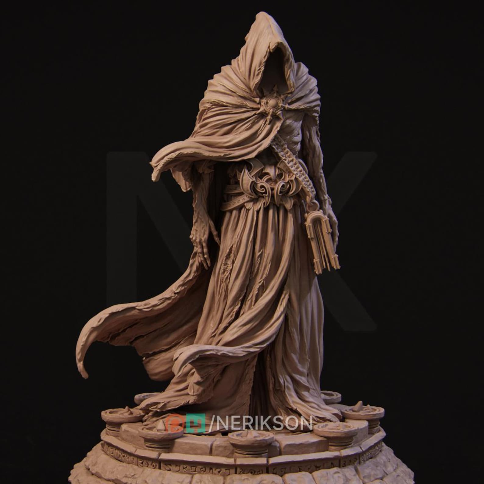Undead Sorcerer Miniature | Hooded Lich | 5 Sizes Unpainted Resin ...